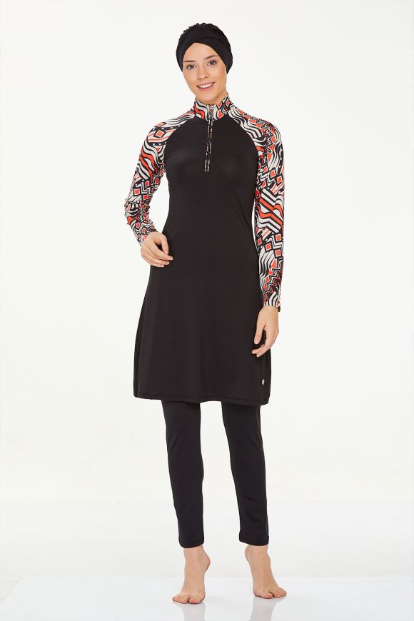 Maresiva Kadın Bianca Tam Kapalı Tesettür Mayo Ön Yarım Fermuarlı ...