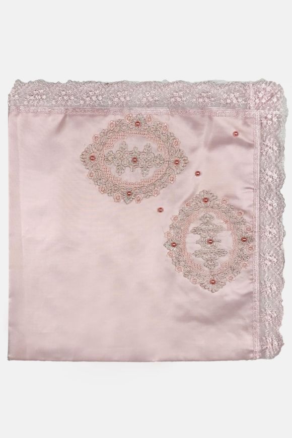 Palet Çeyiz Bohça Güpür Desenli İncili 100x100 Cm | Pınar Tekstil