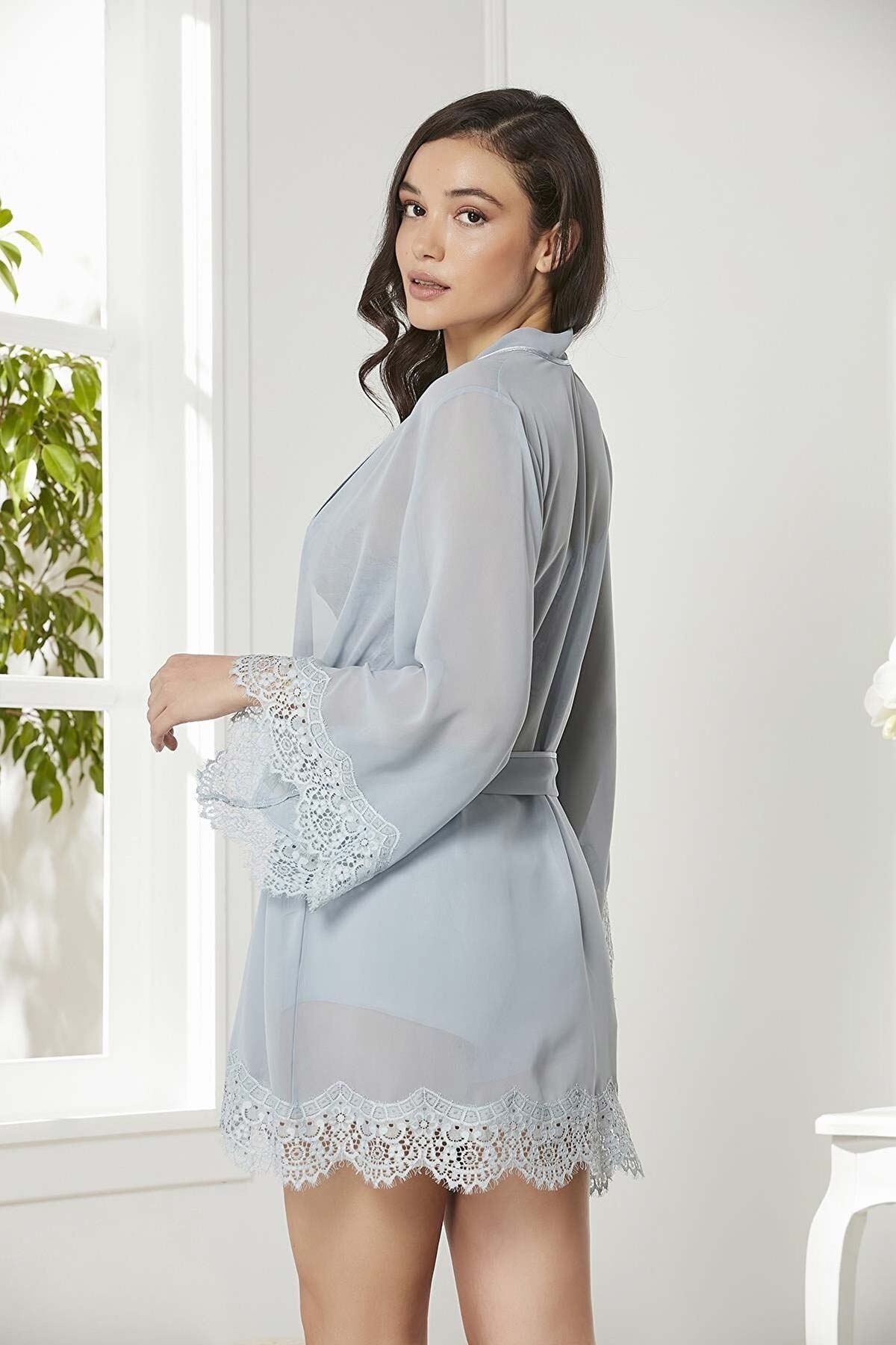 Pierre Cardin Kadın Saten 4lü Gecelik Sabahlık Takımı | Pınar Tekstil